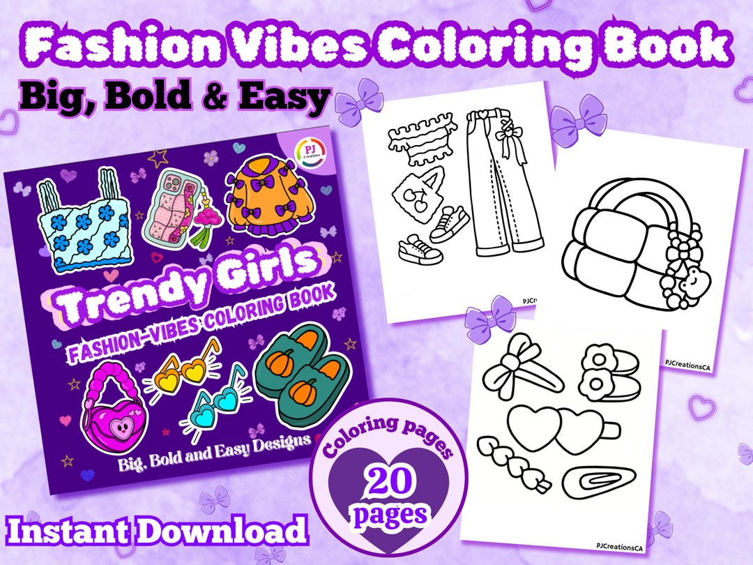 Fashion Coloring Pages Bold & Easy Outfits to Color Printable Fashion ...