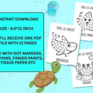 Sea Animal Dot Marker Printable Pack | Fun Preschool Daycare Activity ...