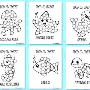 Sea Animal Dot Marker Printable Pack | Fun Preschool Daycare Activity ...