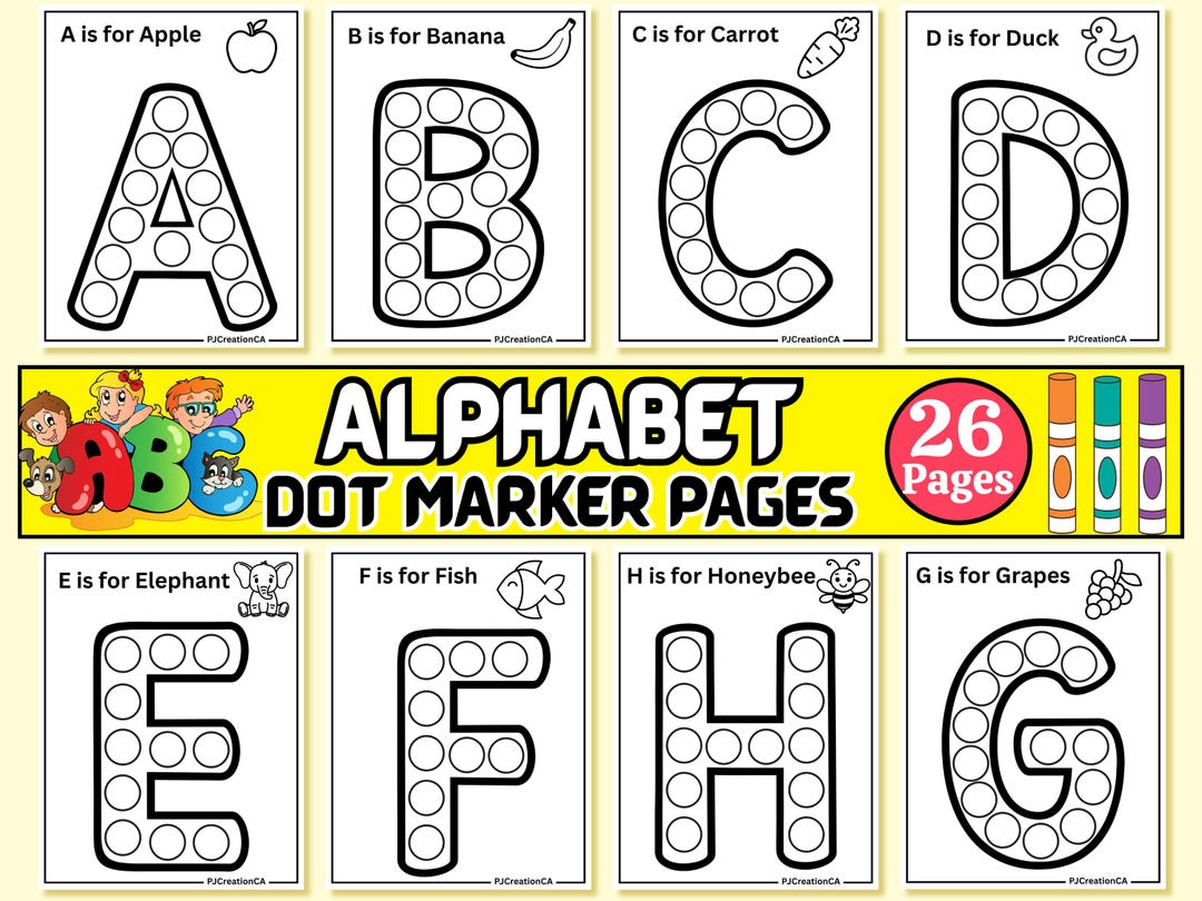 Do a Dot Alphabet Printable Worksheets, Alphabet Fun With Colored Dots ...