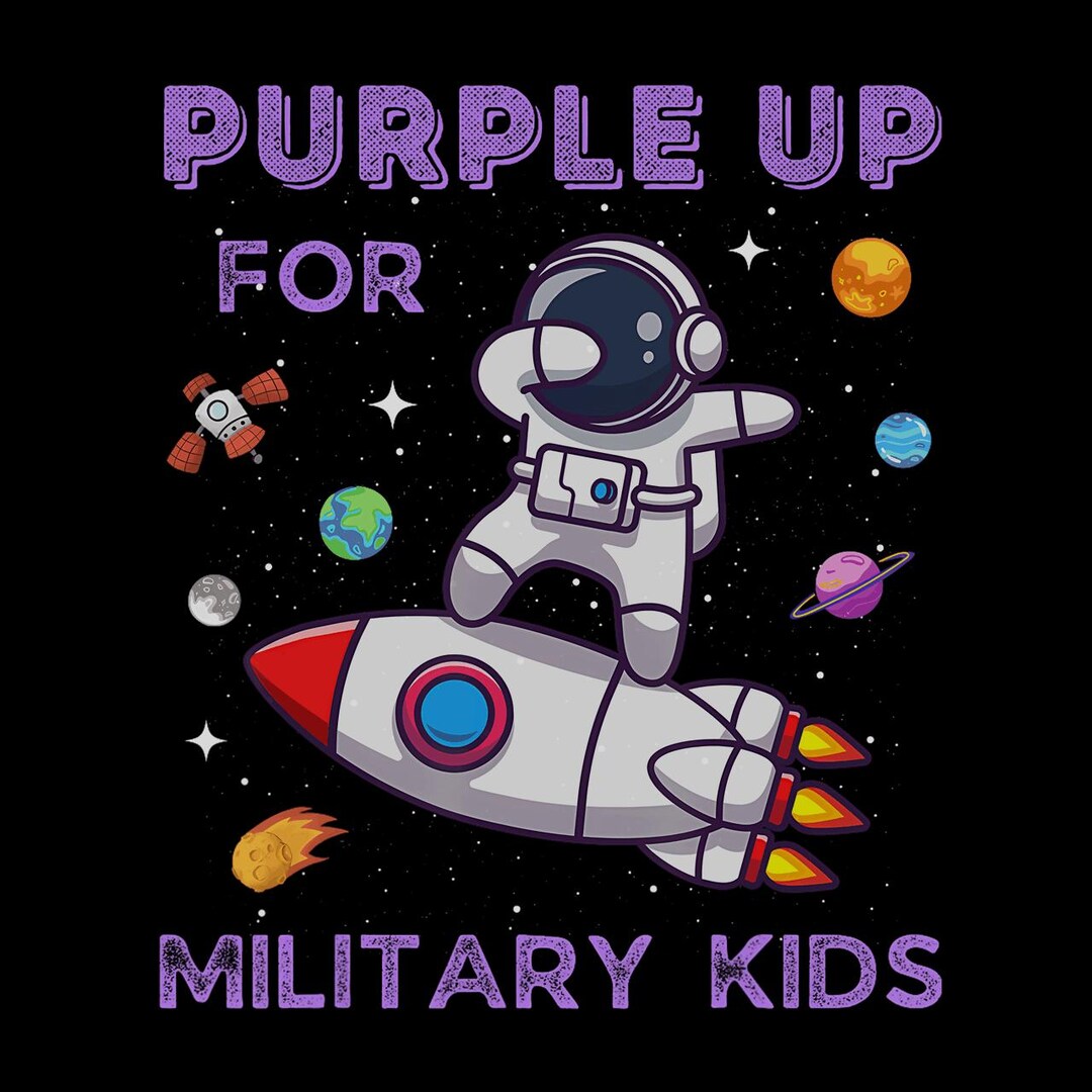 Purple up Military Kids Military Child Month Astronaut Digital PNG - Etsy