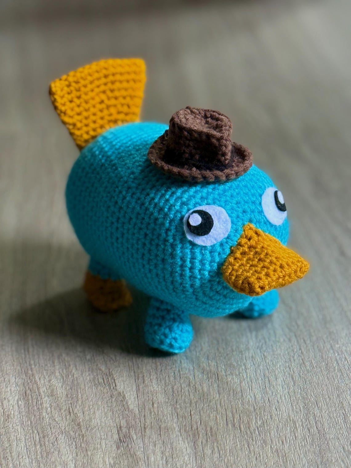 Perry the Platypus Crochet Plush- Amigurumi Handmade Toy, Stuffed ...