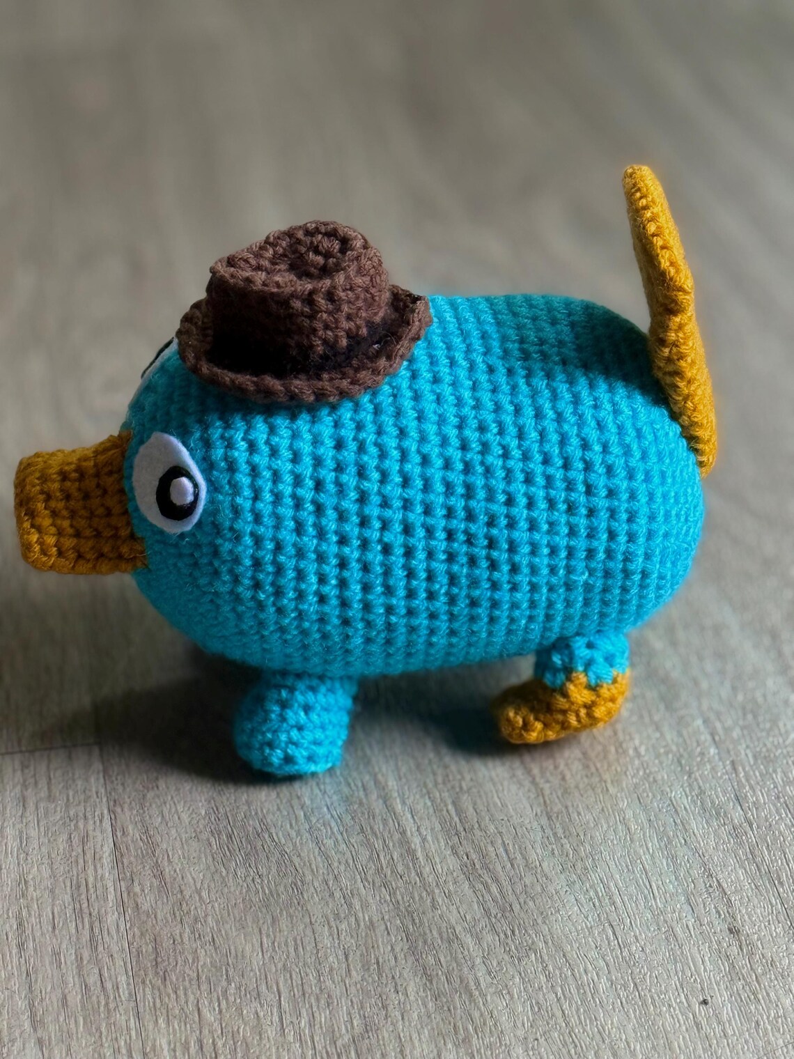 Perry the Platypus Crochet Plush- Amigurumi Handmade Toy, Stuffed ...