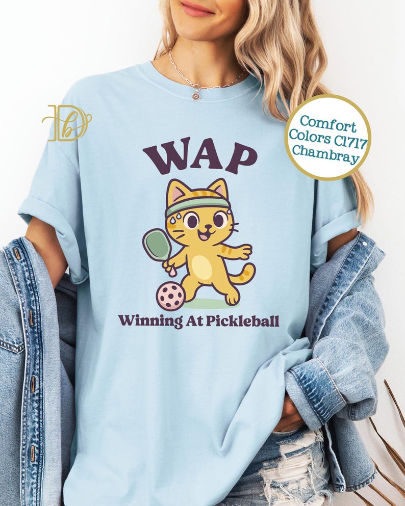 Winning at Pickleball Team Name, Cartoon Cat, Funny Pickleball Team ...