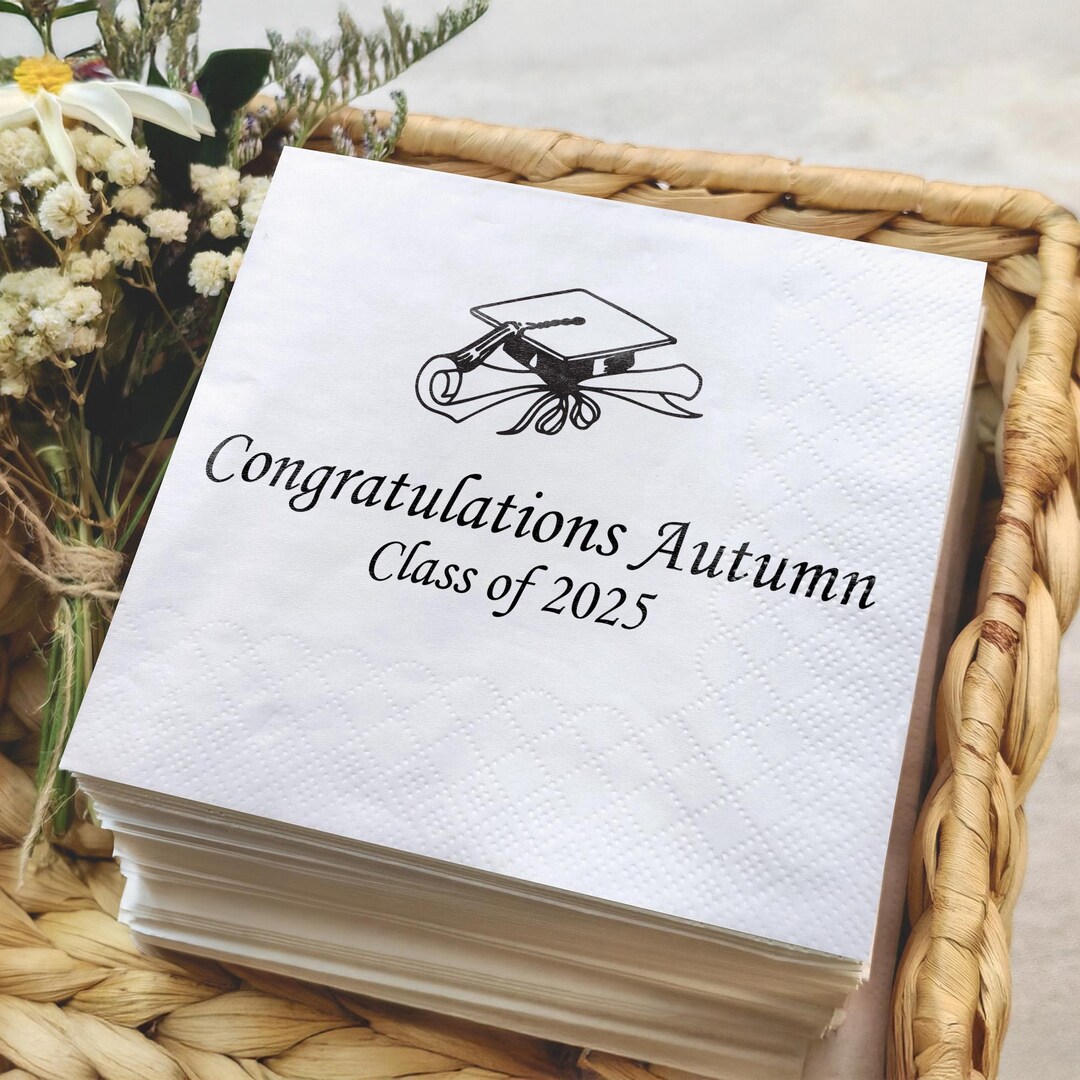 Personalized Graduation Napkins, Custom Graduation Cocktail Napkins ...