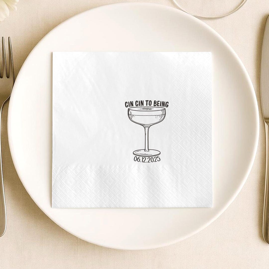 Cin Cin to Being Napkins, Custom Cocktail Napkins, Wedding Napkins ...