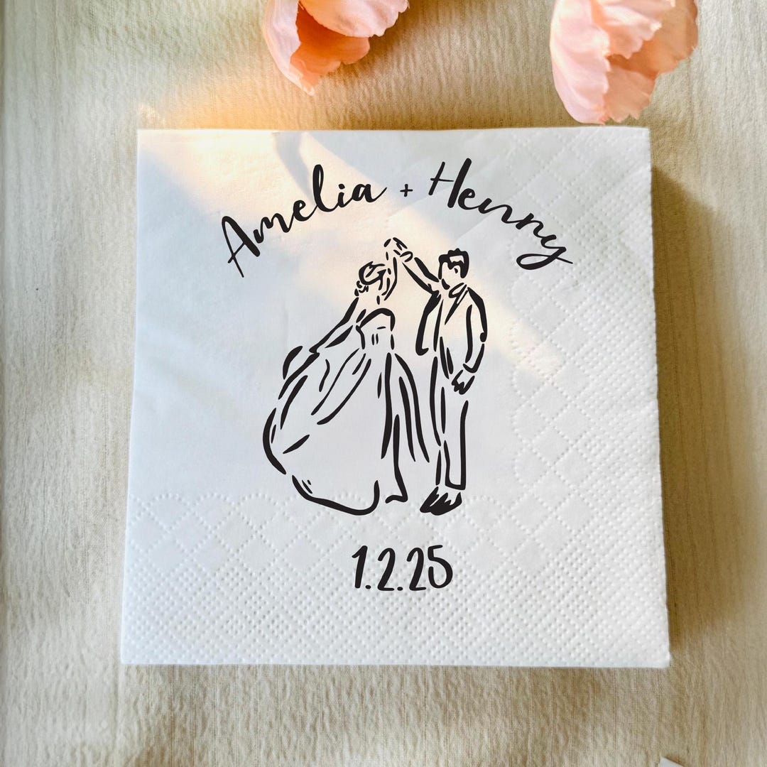 Custom Wedding Bride Groom Napkins, Personalized Wedding Napkins ...