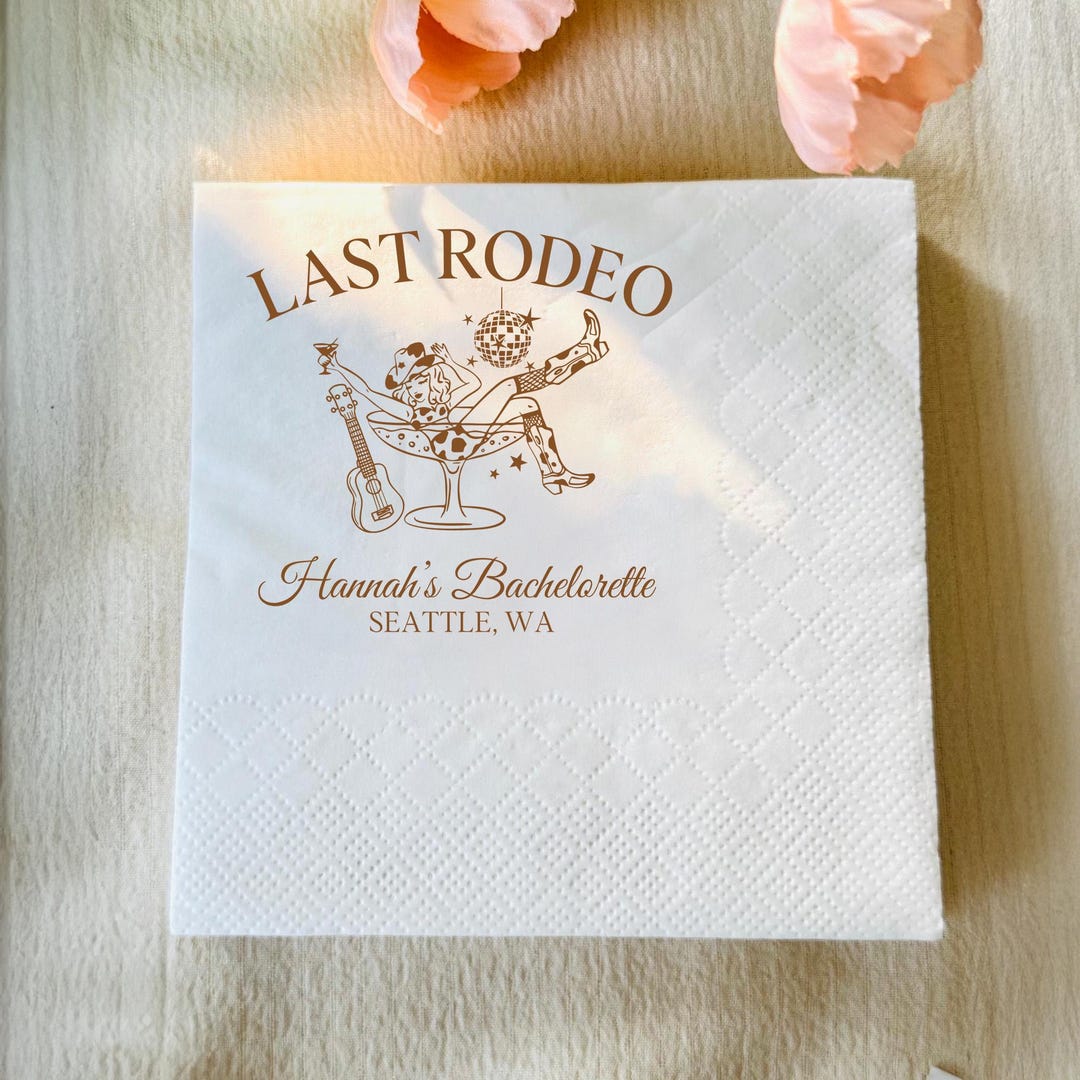 Last Rodeo Bachelorette Napkins, Custom Western Bachelorette Party ...