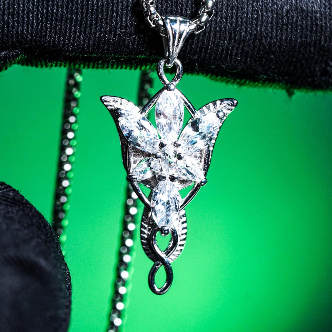 Evenstar Arwen Necklace, LOTR Inspired Jewelry, 950 Silver Pendant With ...