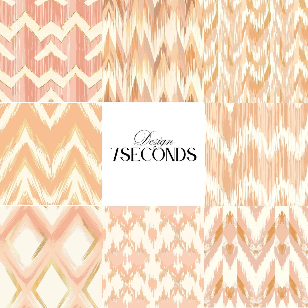 Seamless Pattern Modern Thai Mudmee Textile Design Peach - Etsy