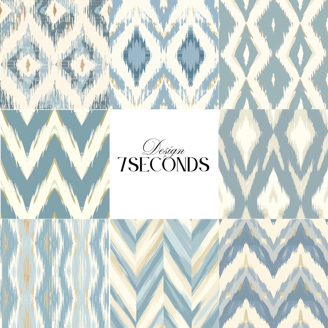 Seamless Pattern Modern Thai Mudmee Textile Design Blue - Etsy