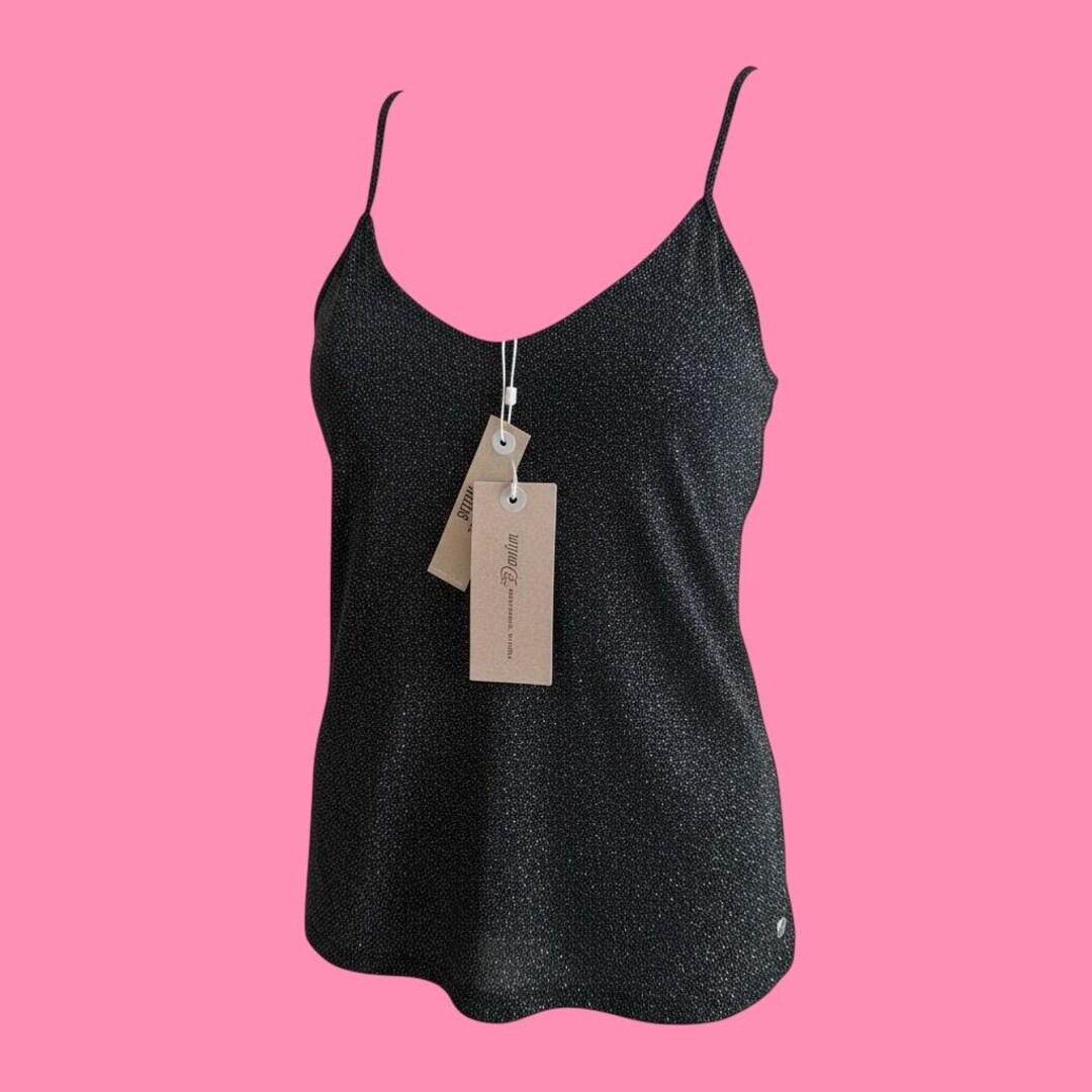 Y2K Sparkly Black Cami Top – Pink Punk Party Girl Tom Tailor M - Etsy