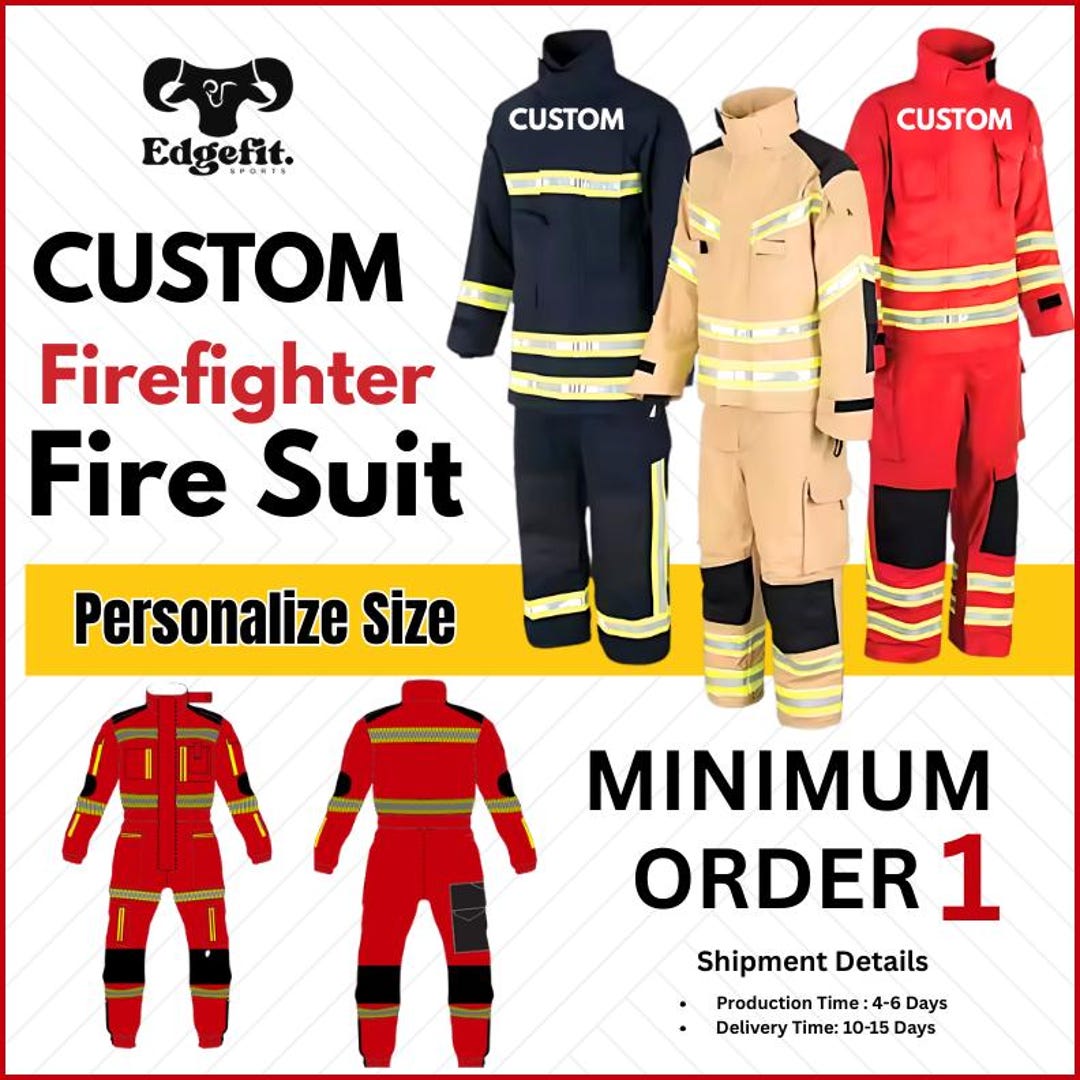 Custom Firefighter Fire Suit , Personalized Fireman Costume, Cotton ...
