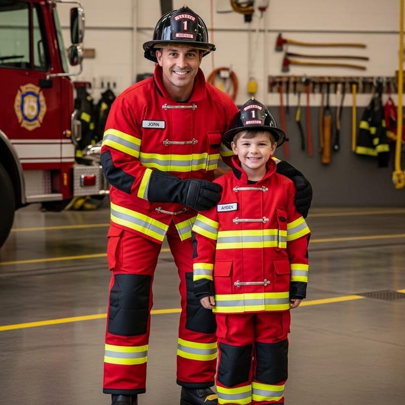 Matching Firefighter Costume Set: Father & Son Halloween Outfit - Etsy