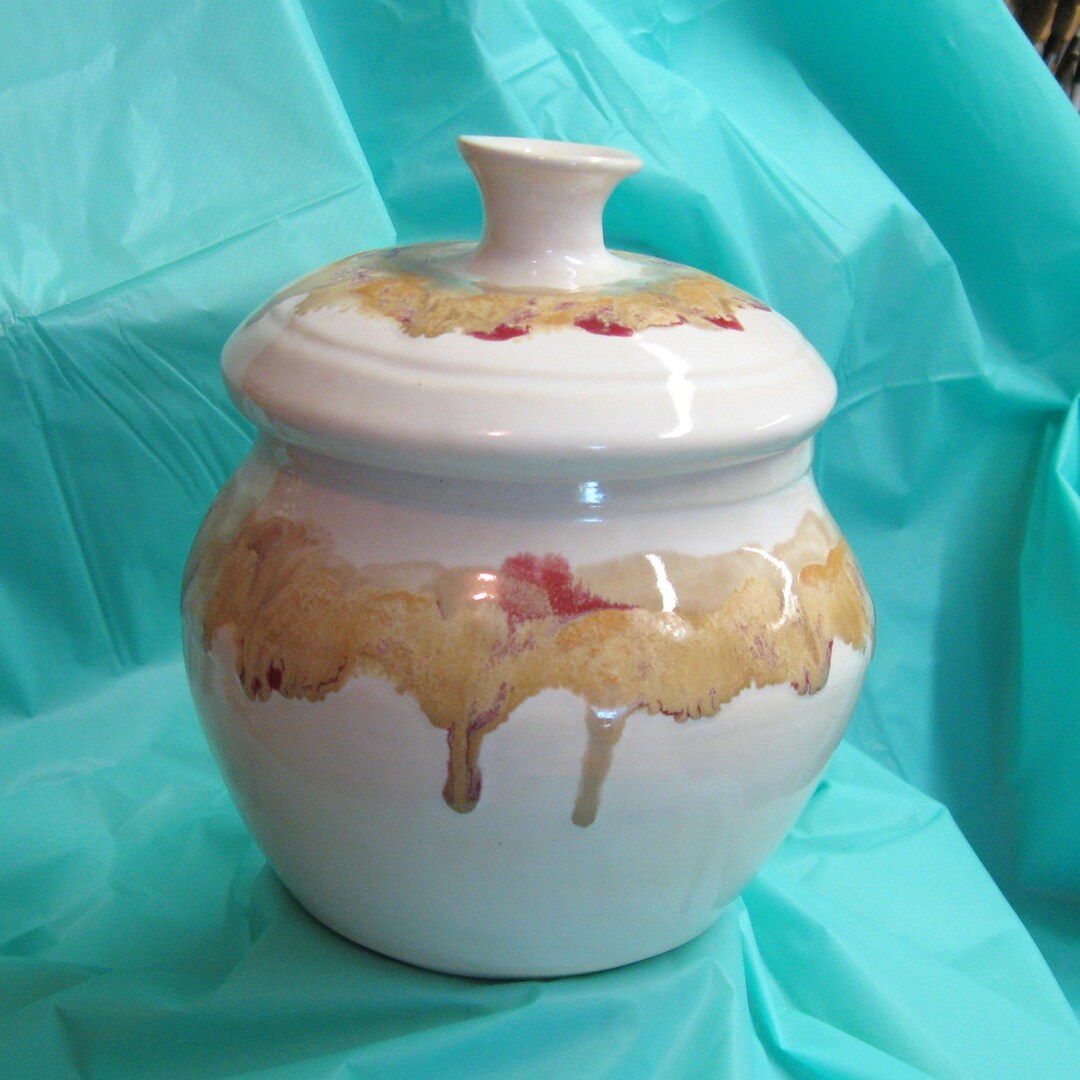 Lidded Pottery , Ceramic Jar, Cremation Urn, Cookie Jar, Canister ...
