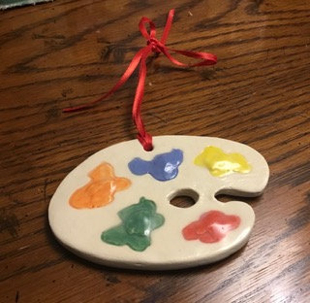 Christmas Ornament Artist Pallet Ceramic Handmade Gift - Etsy