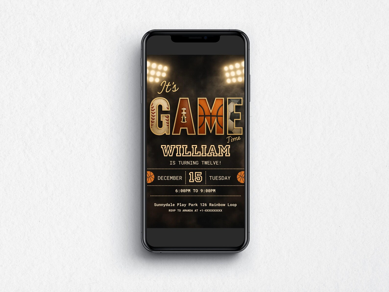 It's Game Time Sports Birthday Invitation Template: Editable Game Time ...