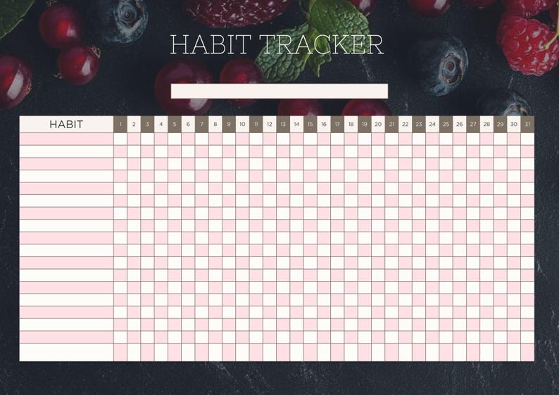 Fruitful Habit Tracker Printable, 2026 Planner & Vision Board (PDF) - Etsy