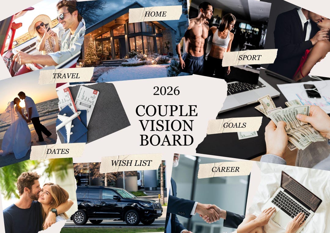 Couple Vision Board Kit Printable | 50 Date Ideas for Couples ...