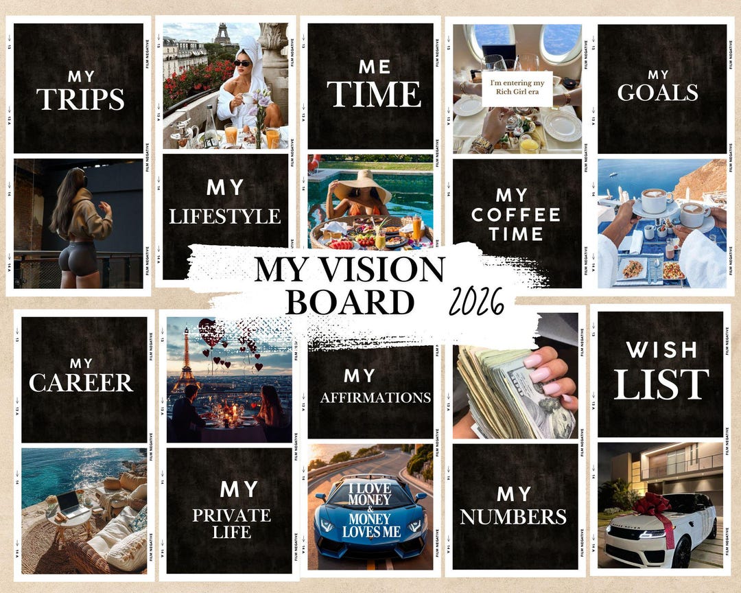 Vision Board Kit for 2026+ Habit Tracker - Etsy UK