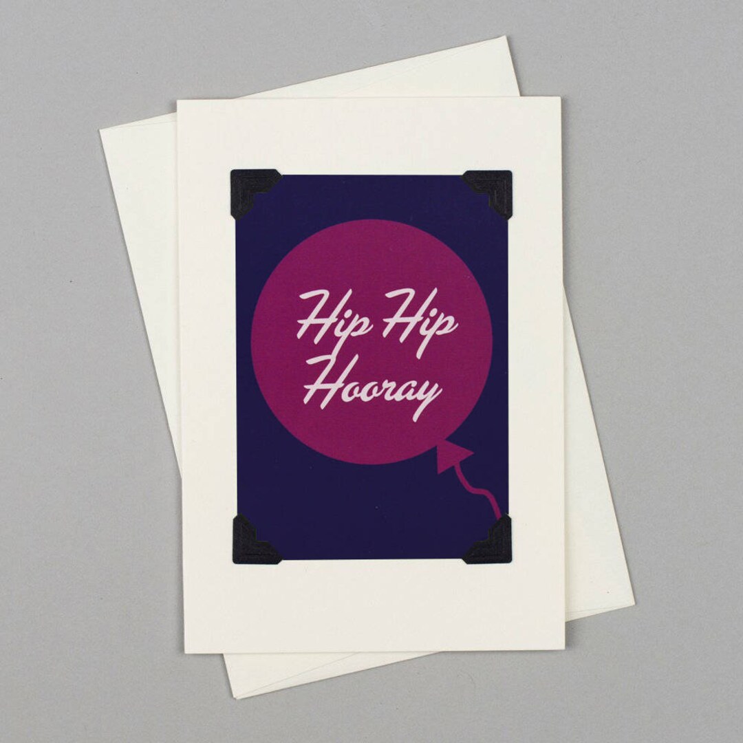 Handmade Birthday Card hip Hip Hooray With Balloon - Etsy