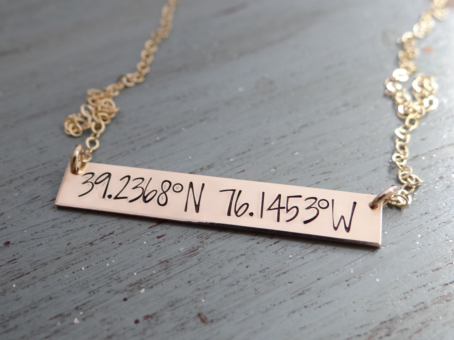 Custom Coordinates Necklace Latitude Longitude GPS | Etsy