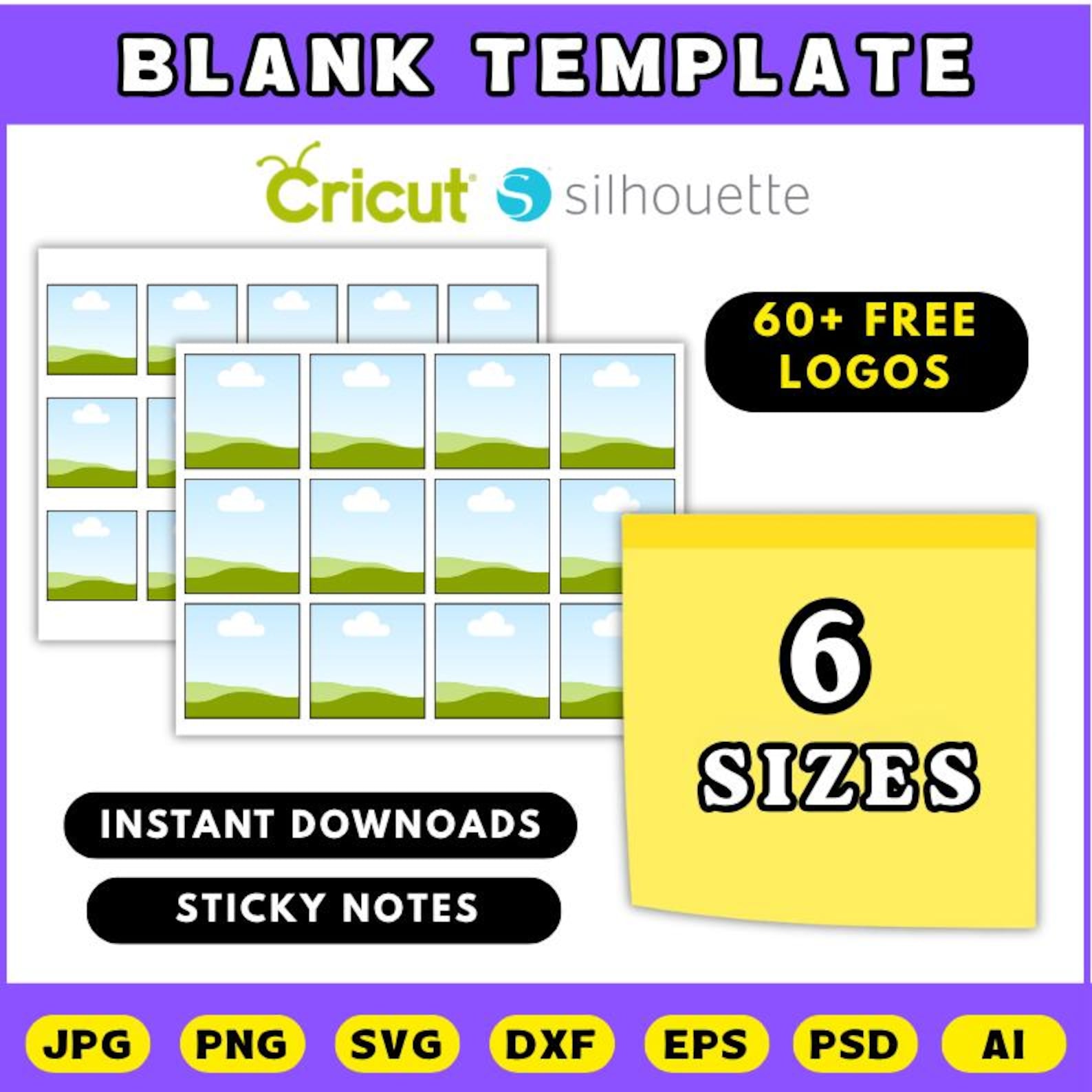 Sticky Notes Template Bundle, Canva Editable, Sticky Note Template ...