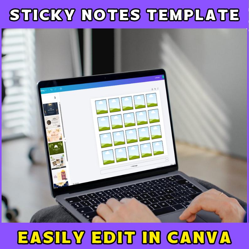 Sticky Notes Template Bundle, Canva Editable, Sticky Note Template ...