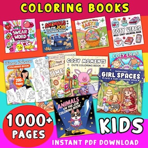 1000+ Coloring Pages Bundle | Cozy Coloring Book | Fantasy, Animals ...