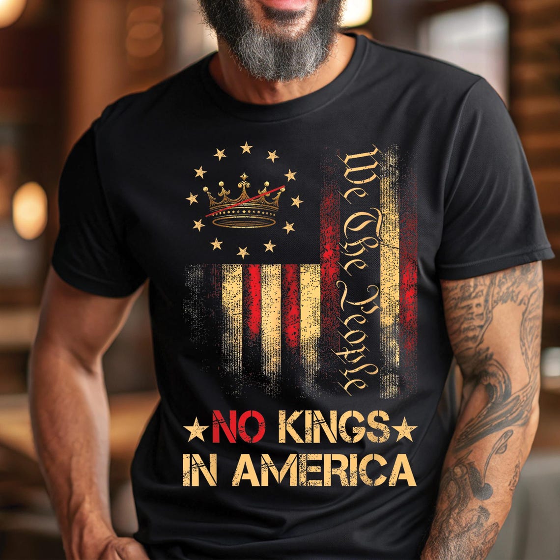 No Kings in America Shirt Design | Political Protest Tee | Vintage ...