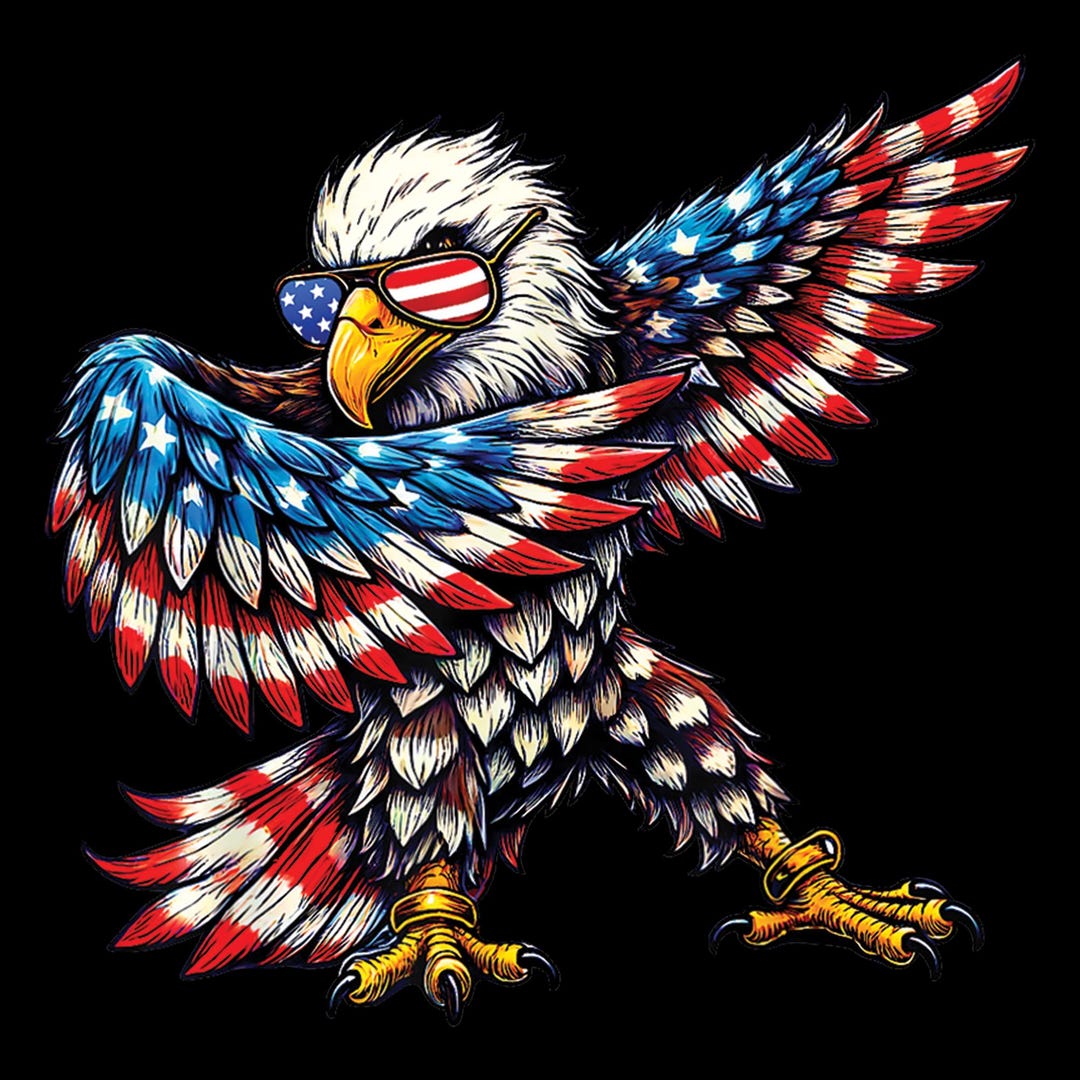 Dabbing Bald Eagle PNG | Funny American Flag Patriotic Eagle 4th of ...