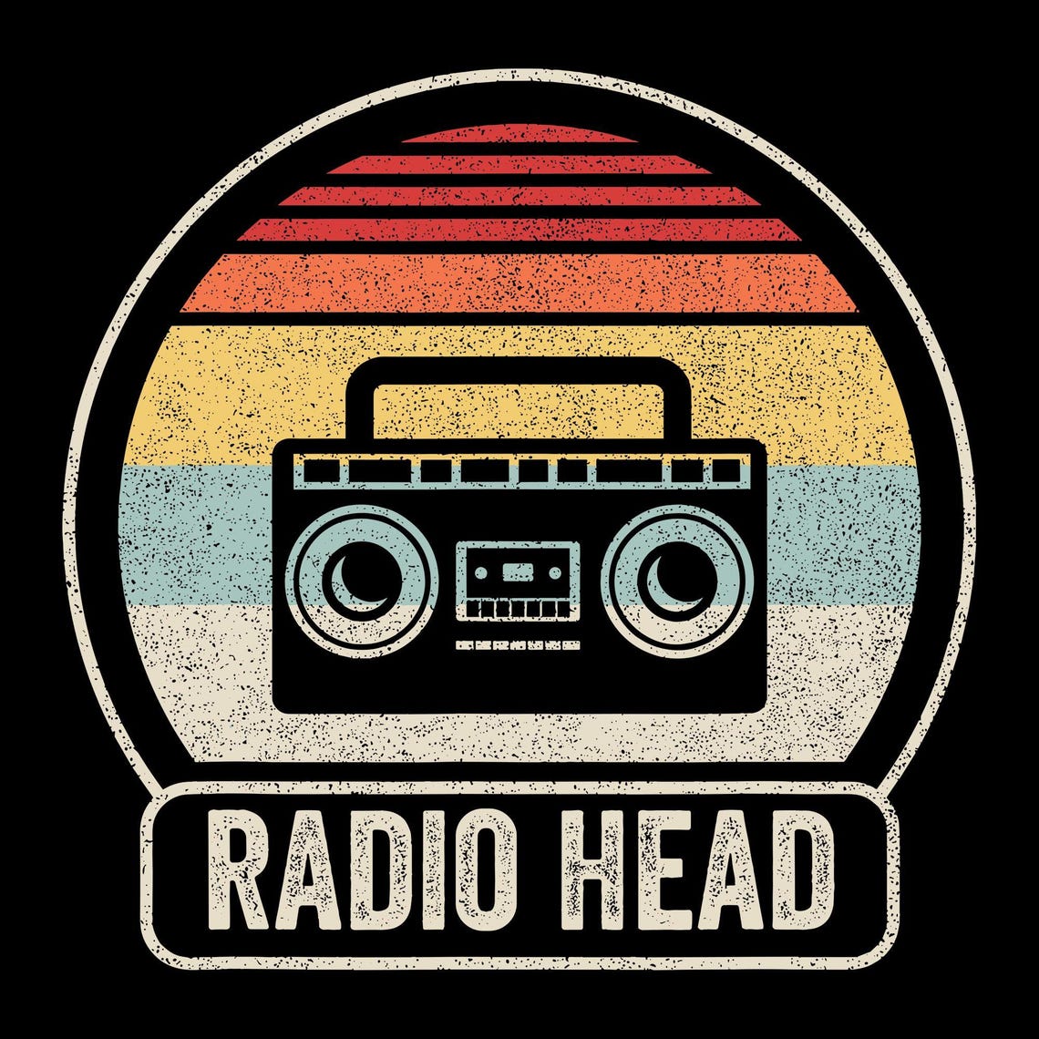 Retro Boombox PNG - Radio Head 80s Design, Digital Download | Vintage ...