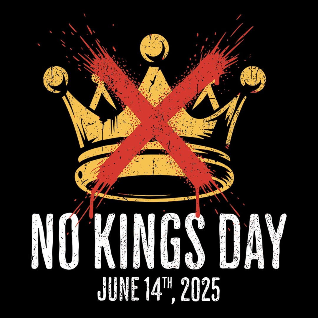 No Kings Day" T-shirt Design | June 14th Protest , 2025 | Political ...
