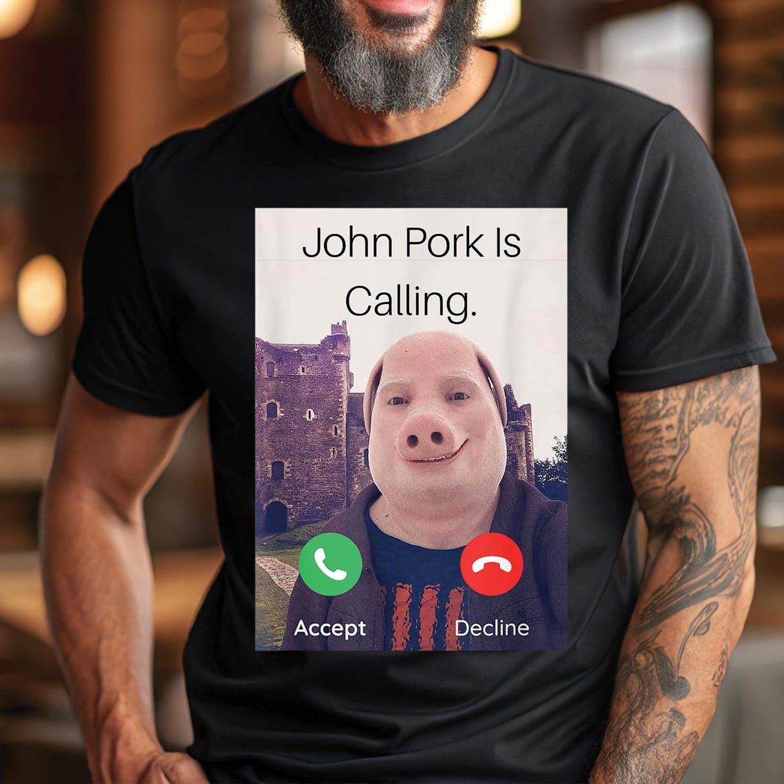 John Pork is Calling PNG – Funny Meme Phone Screen Design, Viral T ...