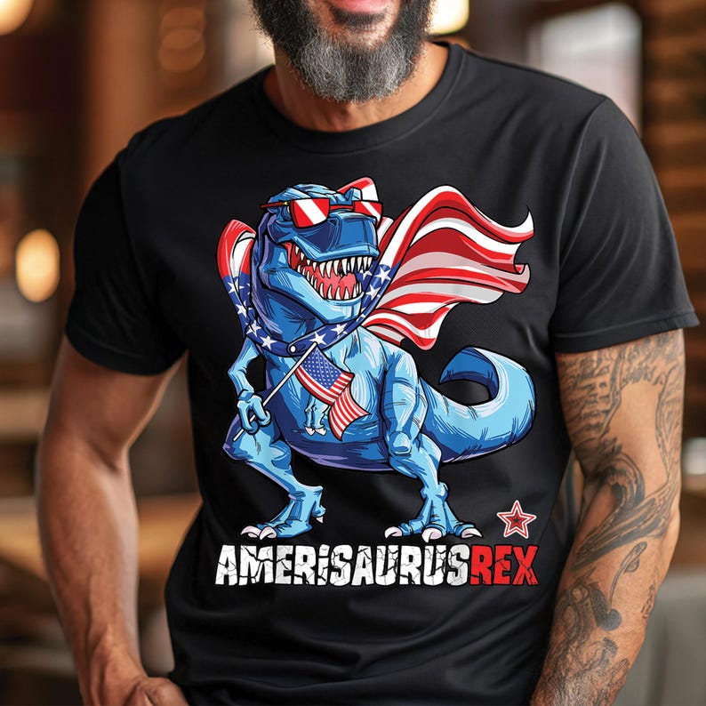 Amerisaurus Rex PNG | Funny 4th of July Dinosaur Shirt Design for Boys ...