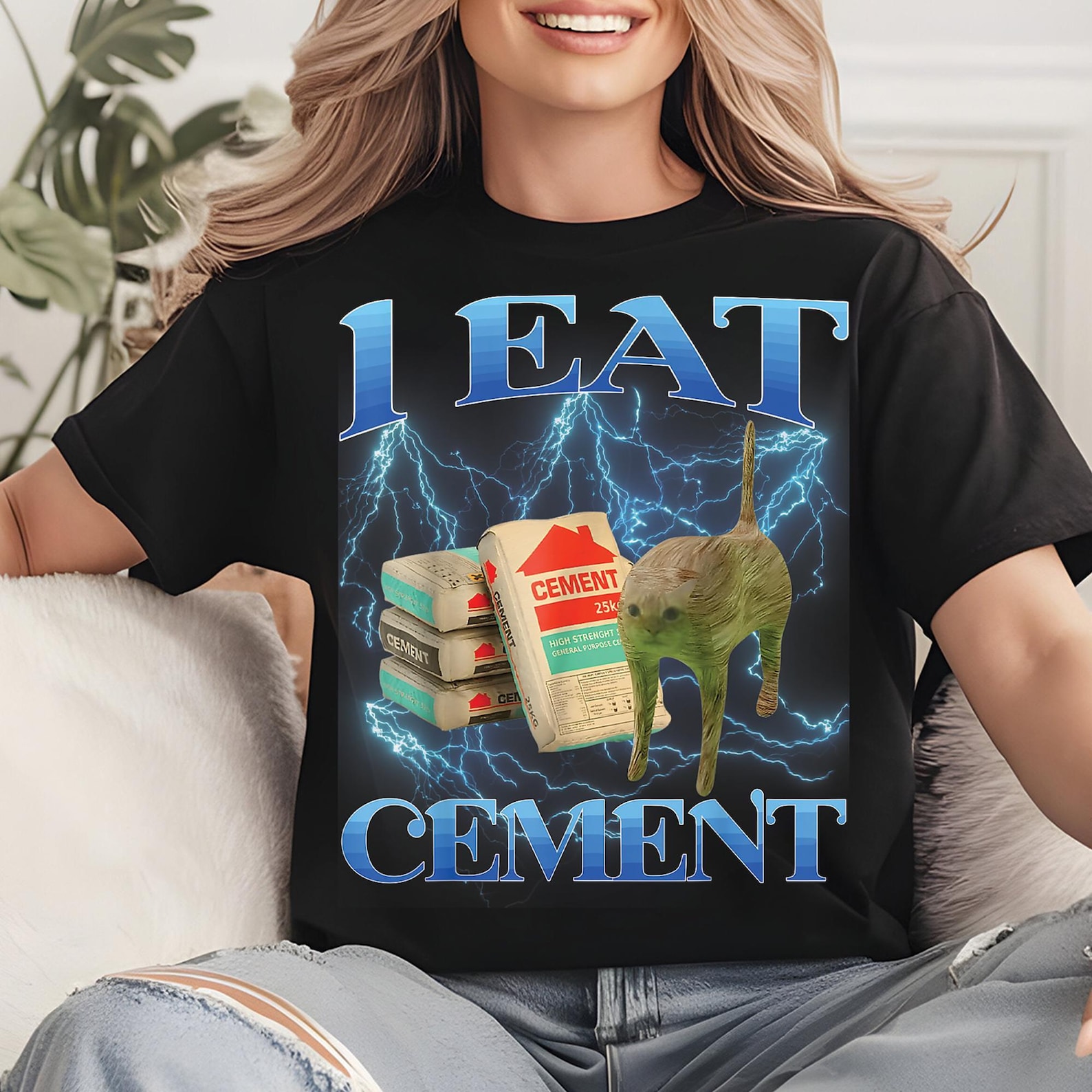 I Eat Cement PNG | Cursed Cat Meme Digital Download | Funny Surreal ...