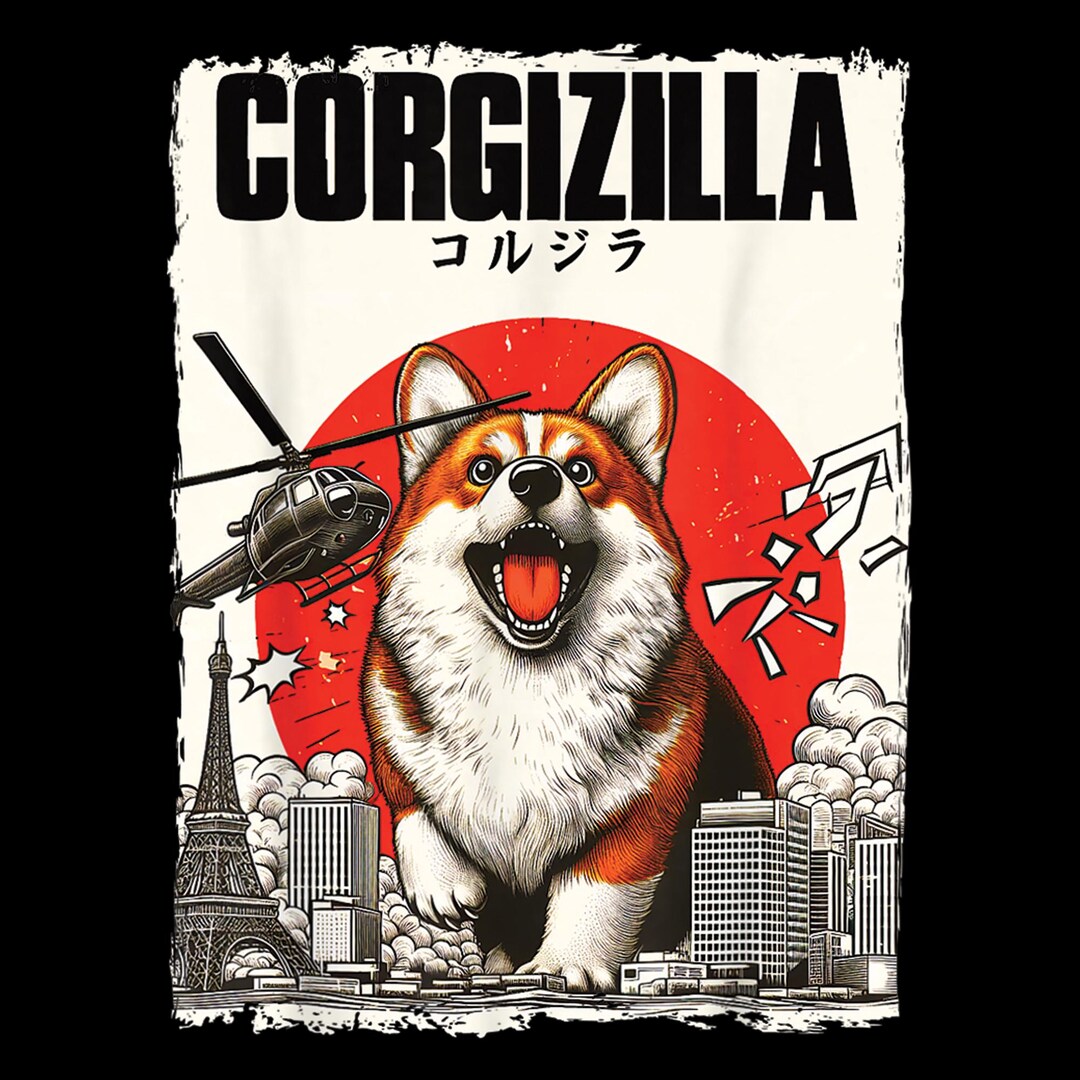 Corgizilla PNG | Funny Corgi Godzilla Style Design | Kaiju Dog Digital ...