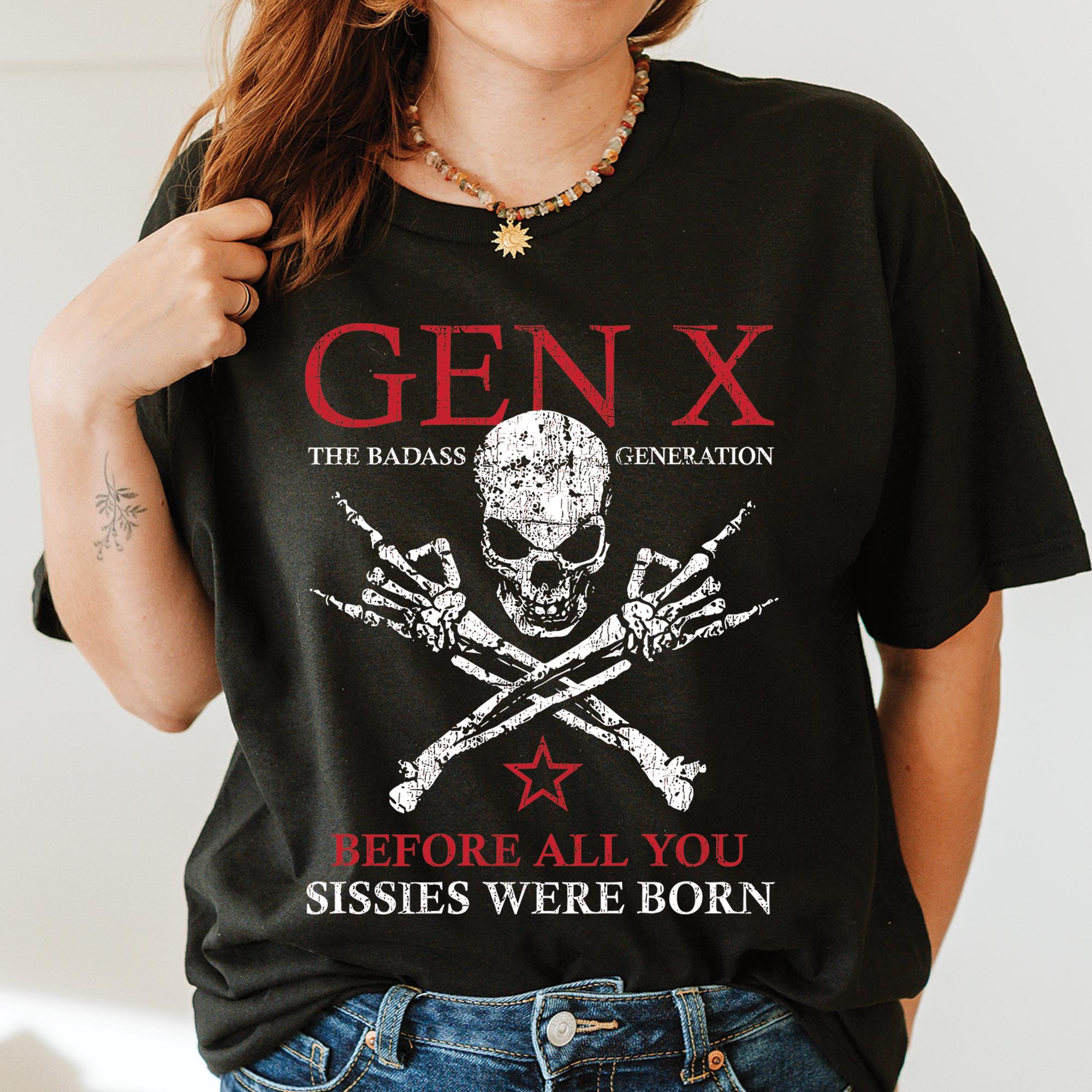 Gen X Badass PNG | Retro Skull Middle Finger Design | Sarcastic Digital ...