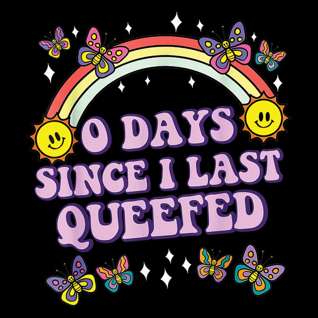 Funny Queef PNG, Retro Rainbow Sublimation, 0days Since I Last Queefed ...