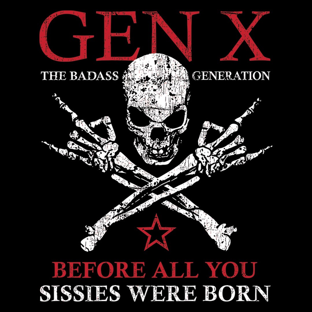 Gen X Badass PNG | Retro Skull Middle Finger Design | Sarcastic Digital ...