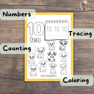Numbers Coloring Pages and Flashcards 1 to 10 Fun Preschool Learning ...
