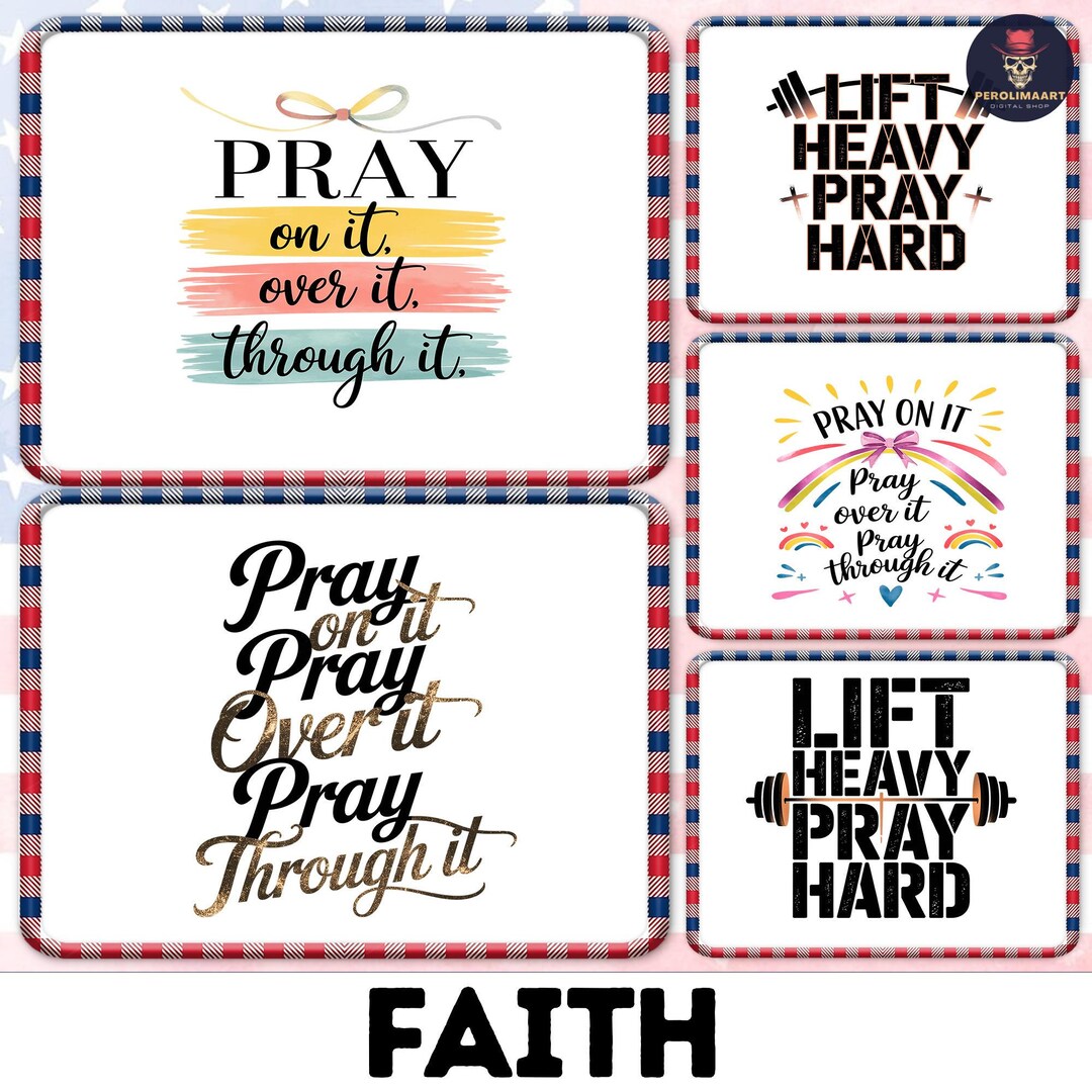 10+ Religious PNG, Pray on It, Pray Over It, Pray Through It Png Bundle ...