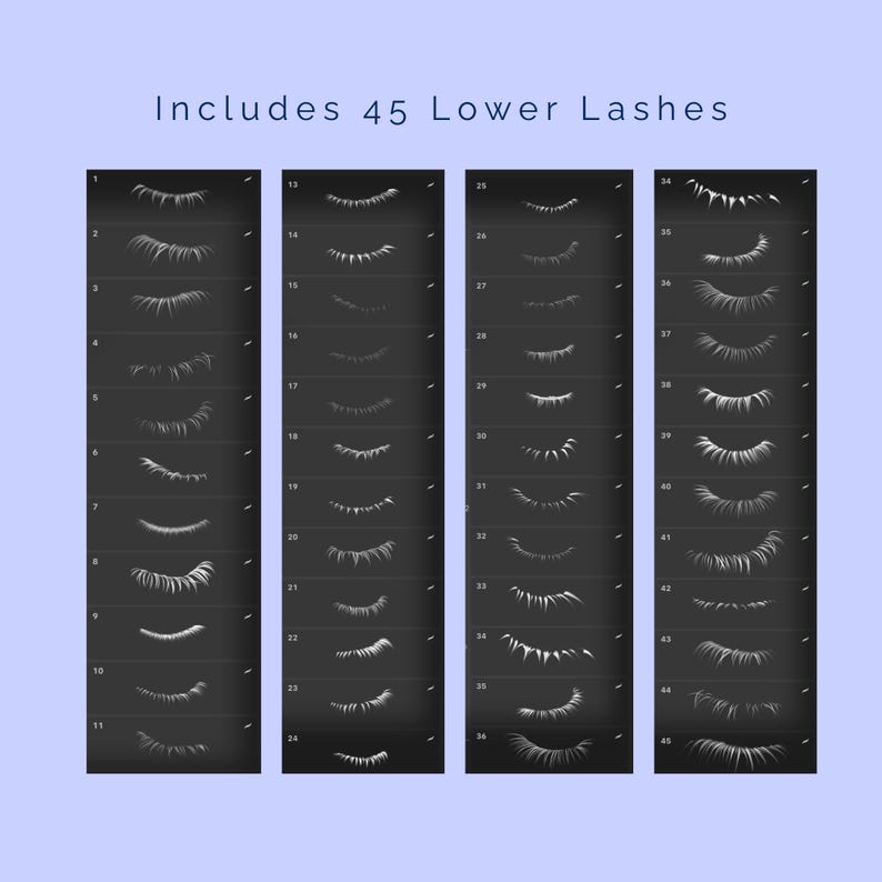 Procreate Eyelash Brushes: 200+ Lash Stamp Brush Set (digital Download ...