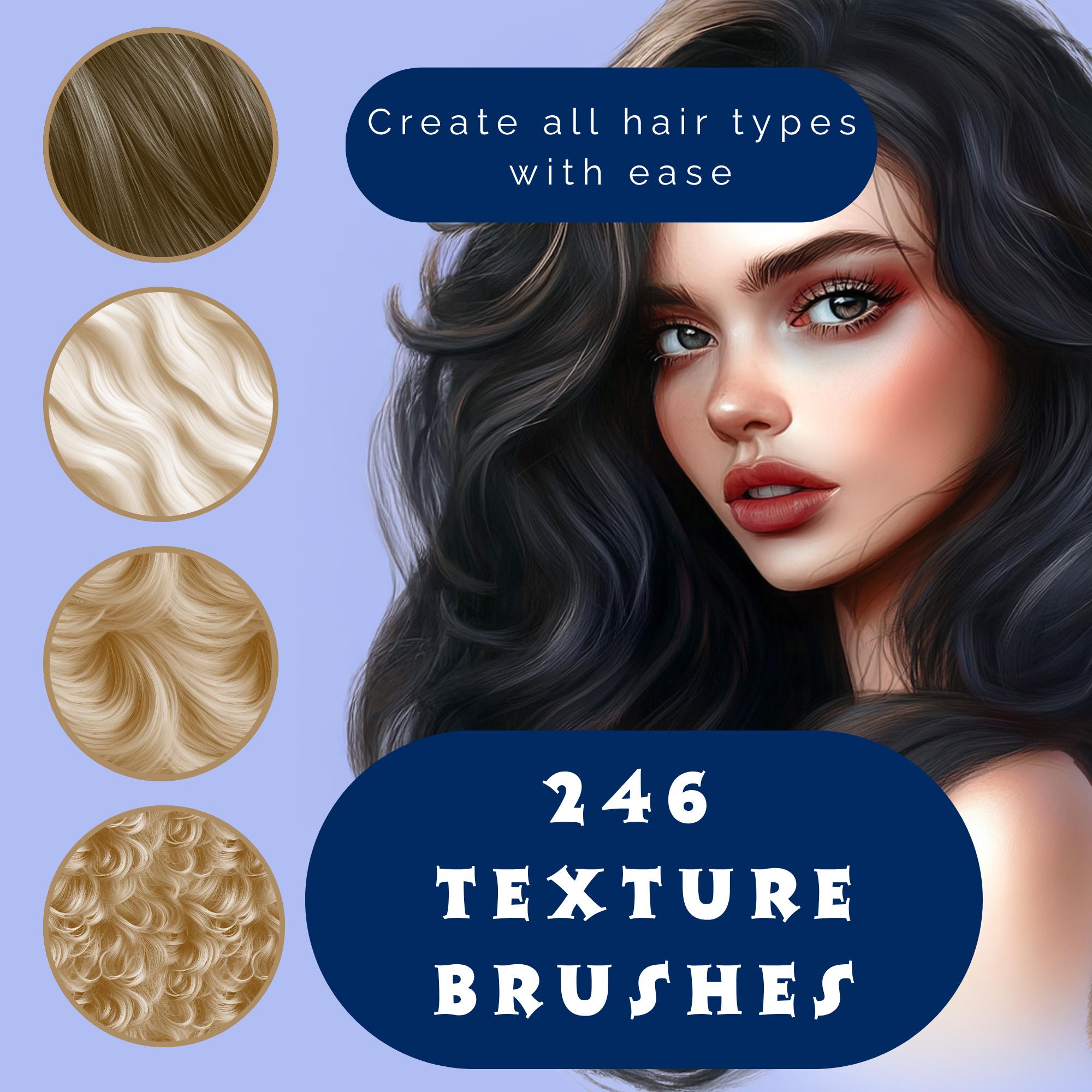 Procreate Hair Brush Set: 246 Texture Brushes for Braids, Curls, Fur (digital Download) - Etsy