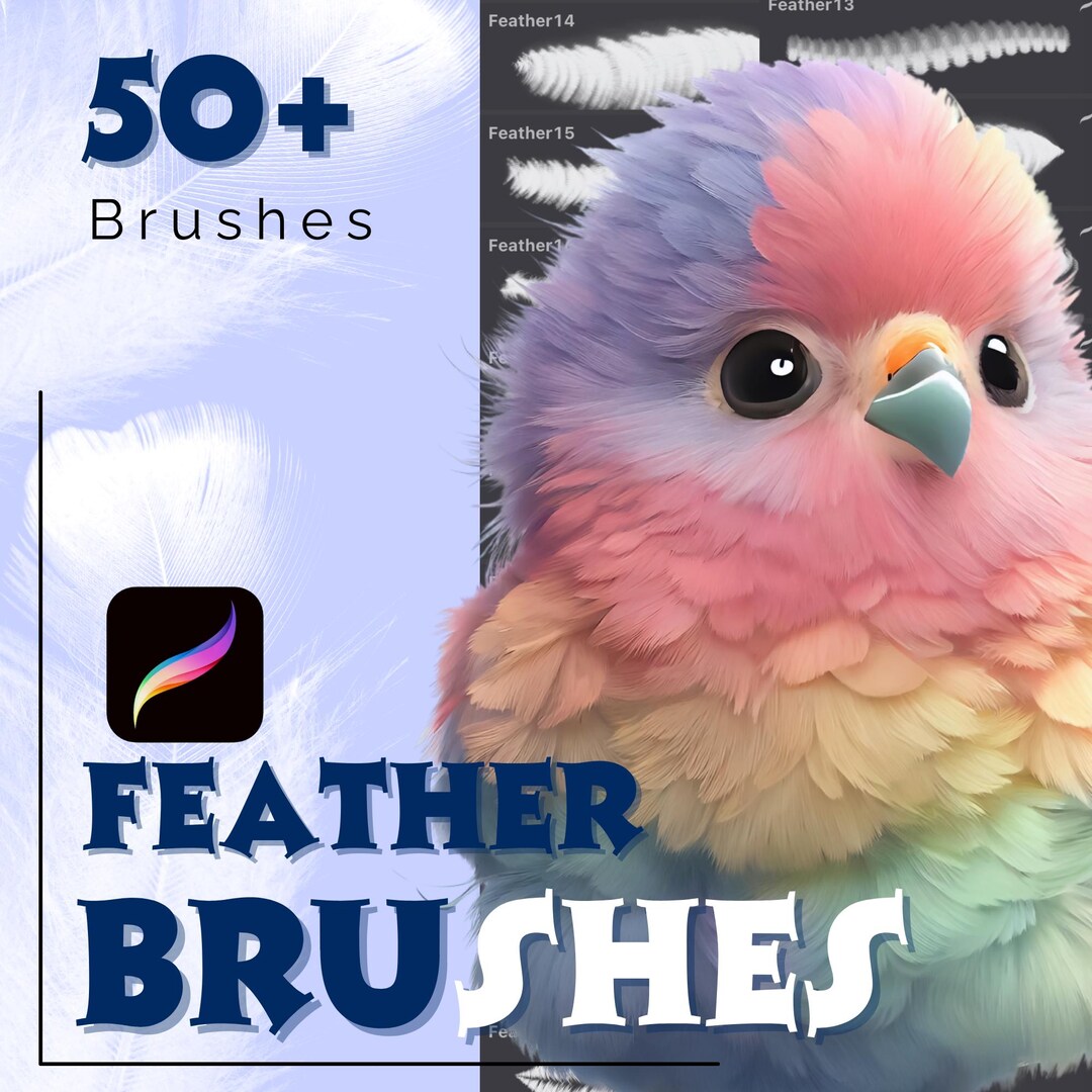 Procreate Feather Brushes: Pet Portrait & Texture Brush Set (digital ...