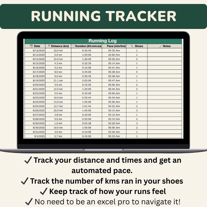 Running Log Sheet: Fitness Spreadsheet for Distance Speed | Google ...
