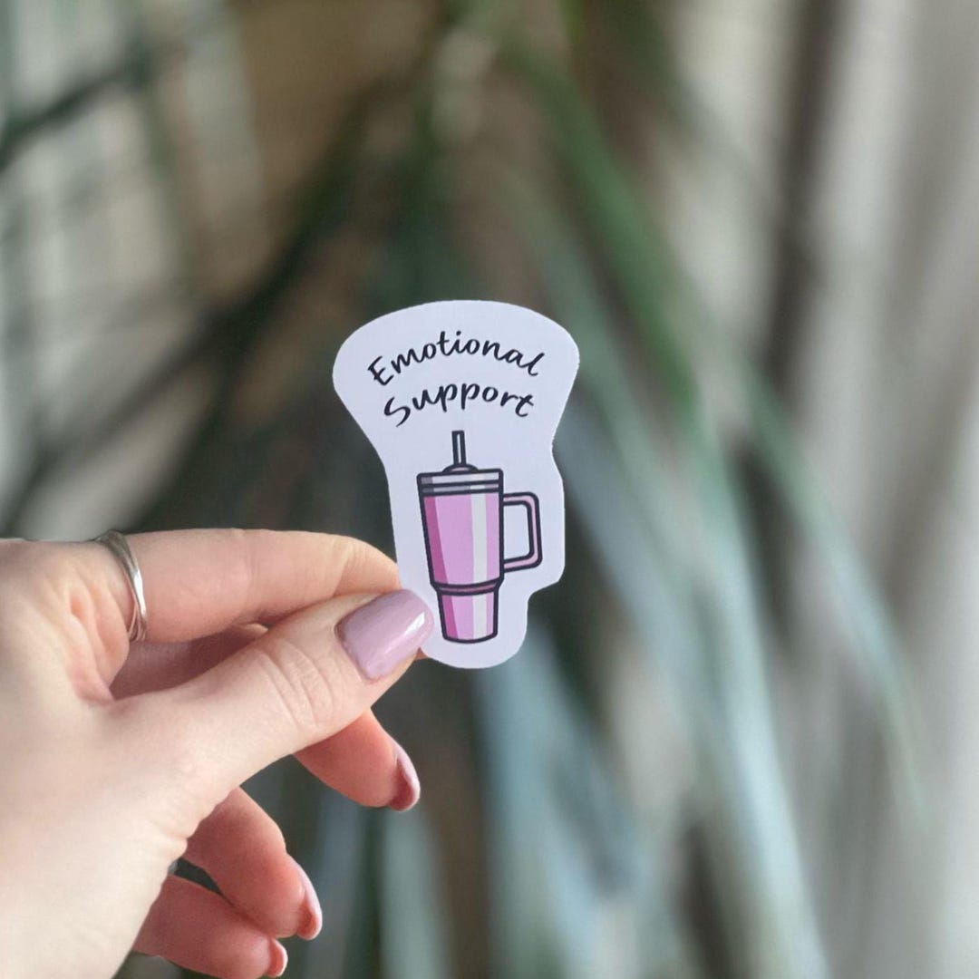 Emotional Support Cup Sticker - Etsy