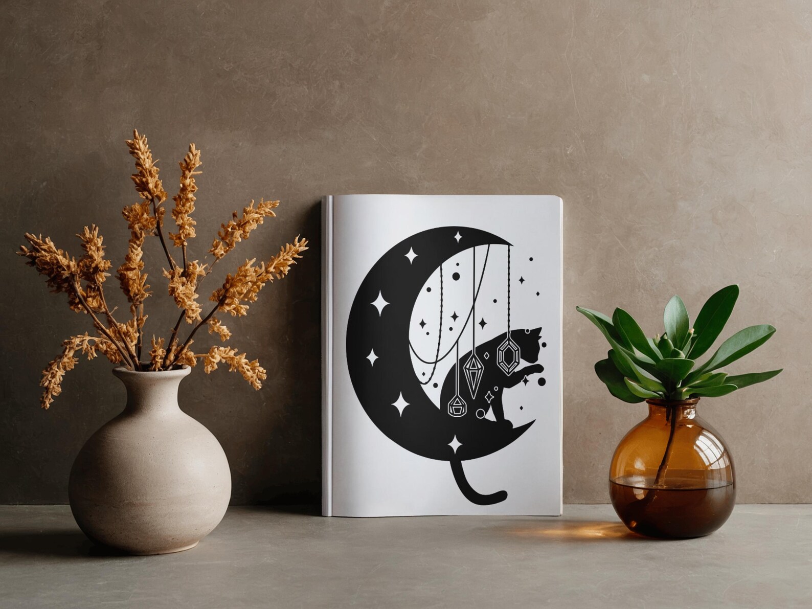 Cat and Moon Phases SVG Bundle | Mystical Cat Silhouette Clipart ...