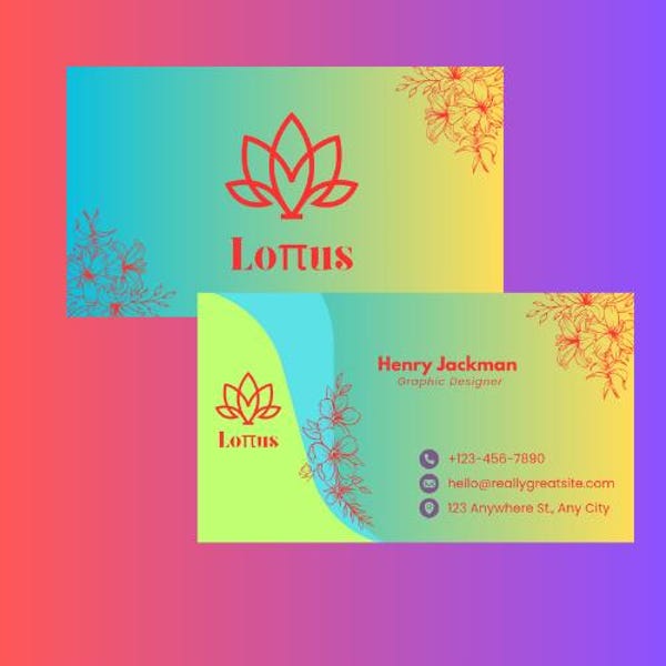 Lotus Business Card Template - Etsy