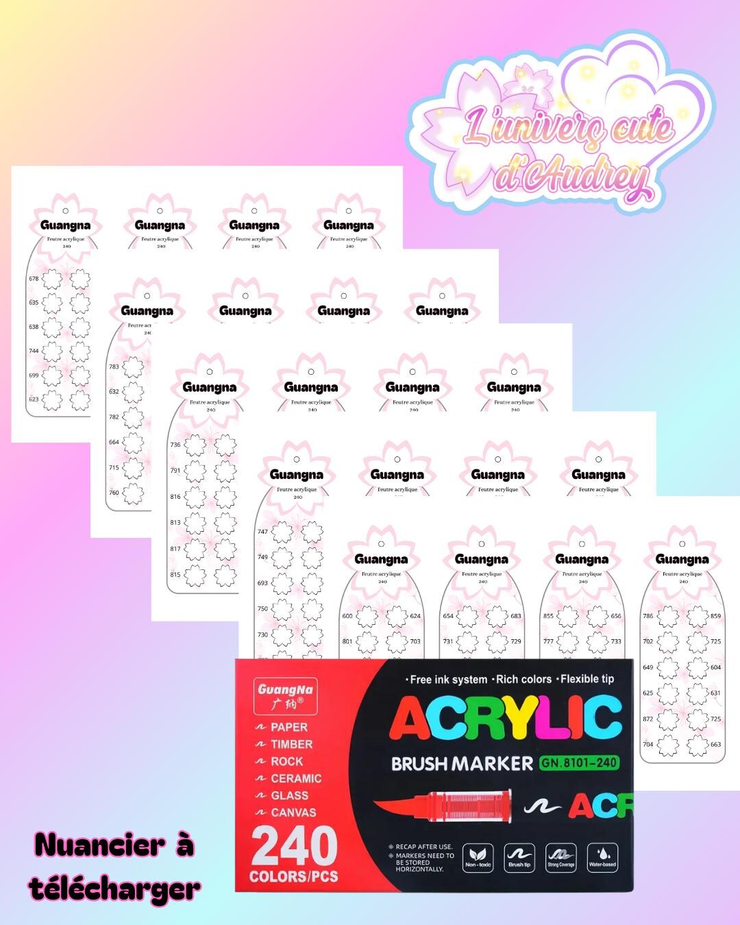 Guangna 240 Color Chart Sakura Theme Digital Format - Etsy